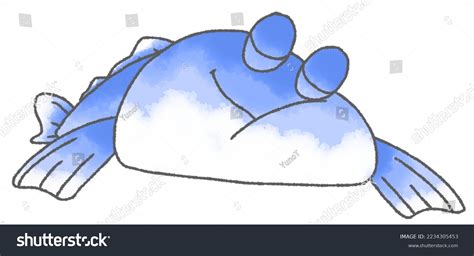 Illustration Cute Cartoon Goby Sleeping Stock Illustration 2234305453