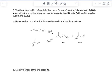 Solved Treating Either 1 Chloro 3 Methyl 2 Butene Or