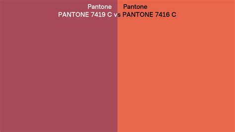 Pantone 7419 C Vs Pantone 7416 C Side By Side Comparison