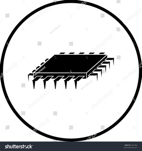 Microprocessor Chip Symbol Stock Vector Illustration 2837282 Shutterstock