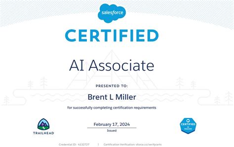 Brent L Miller On Linkedin Aiassociate Ai Salesforce Salesforcecertified 15 Comments