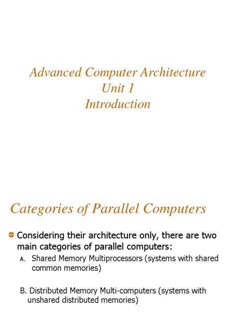 Advanced Computer Architecture Unit 1 Pdf Parallel Computing