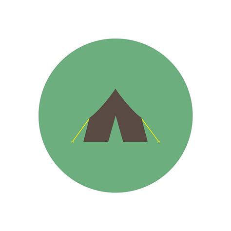 원 캠프 관광 텐트 벡터에 세련 된 아이콘 Ai Eps Uidownload