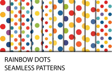 Rainbow Dots Seamless Pattern Set Graphic By Come Cosi Design