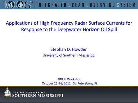 Pdf Applications Of High Frequency Radar Surface Currents For Response To Dokumen Tips