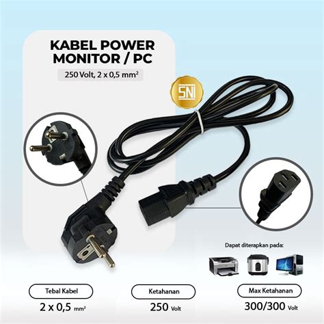 Jual Kabel Power Pc Komputer Kabel Printer Kabel Cpu Cable Komputer Supply Power Kabel