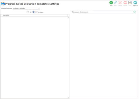 Settings Clinical Progress Notes Clinical Evaluation Templates