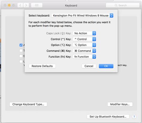 When Managing The Keyboard Settings On A Mac The Default Keyboard Is The Mouse R