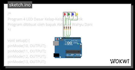 Pemrograman 4 Led Pengulangan For Wokwi Esp32 Stm32 Arduino Simulator Pemrograman 4 Led Pengulangan For Wokwi Esp32 Stm32 Arduino Simulator