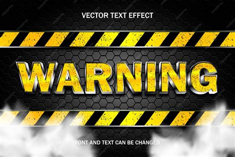 Premium Vector Warning Font Typography Lettering 3d Editable Text