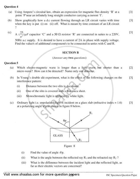 physics theory 2010 2011 science isc class 12 question paper with