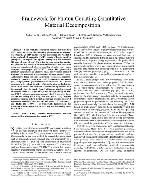 Pdf Framework For Photon Counting Quantitative Material Decomposition