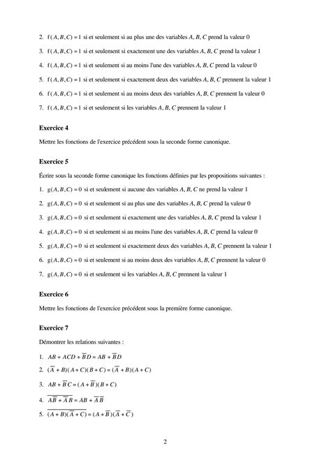 Solution Exercices Dans Les Fonctions Logiques Studypool