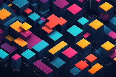 Premium Photo Abstract Geometric Background With Isometric Digital