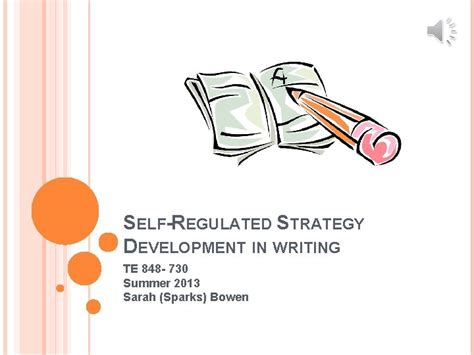 Selfregulated Strategy Development In Writing Te 848 730