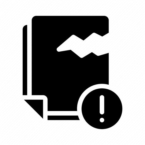 corrupted file document virus broken information hacking icon