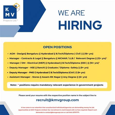 Manoj Meena On Linkedin Hiring Jobs Engineering Construction Kmvprojects India Job