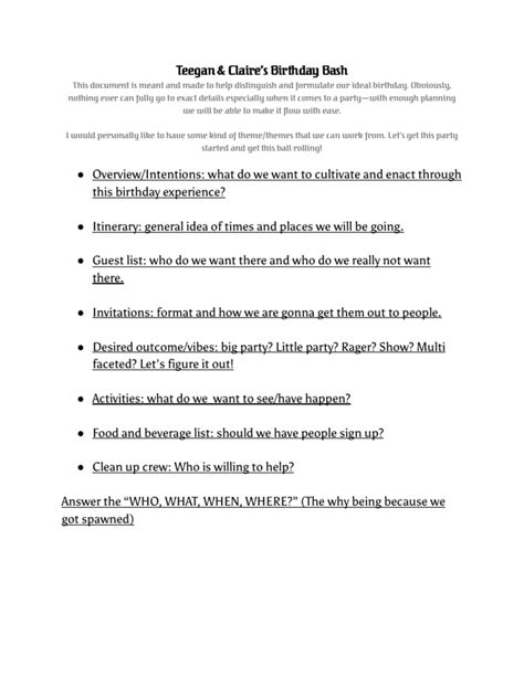 Teegan And Claires Birthday Bash Pdf