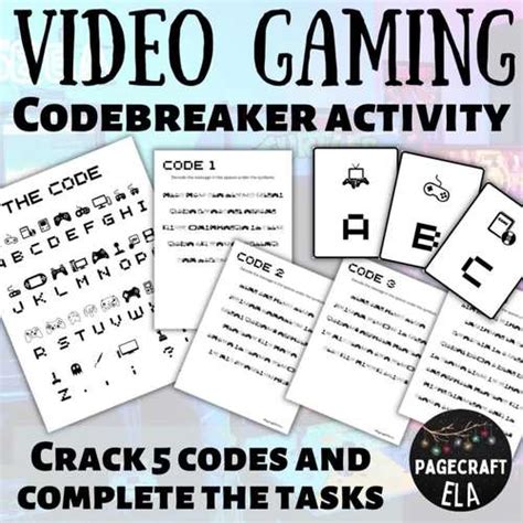 Video Games Codebreaker Activity Crack The Code Cryptogram Mini Project