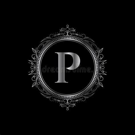 P Initial Monogram Letter Logo Template With Luxury Ornament Stock
