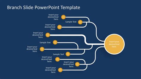 Branches Slide PowerPoint Template Blue Background SlideModel