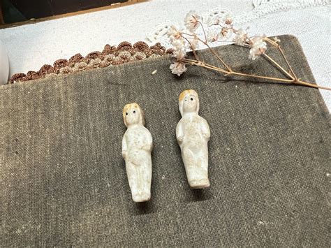 Antique Frozen Charlotte Dolls Miniature Set Of Two Etsy