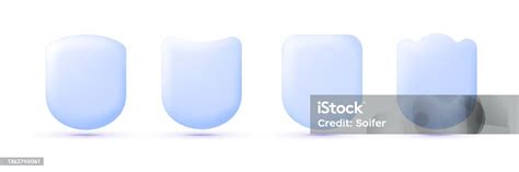 3d 스타일로 설정된 블루 쉴드 흰색 배경에 벡터 사실적 설정 사실적인 3d 심볼 디자인 방패 아이콘입니다 디자인 템플릿입니다 벡터 일러스트 아이콘 보안 템플릿 강철에 대한