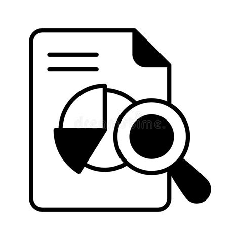 Pie Chart On Sheet With Magnifier Showing Vector Design Of Data Research Stock Vector