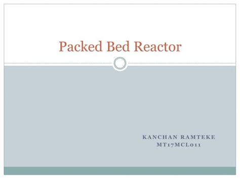 Packed Bed Reactor Pptx