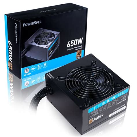 Getuscart Powerspec 650w Power Supply 80 Plus Bronze Certified Fixed Cable Non Modular Atx Psu