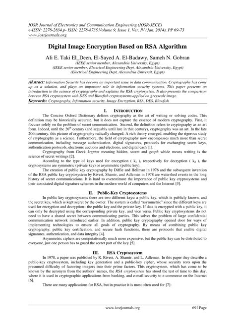 Pdf Digital Image Encryption Based On Rsa Algorithm