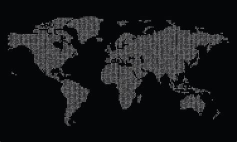 Intricate Dot Matrix World Map In Monochrome Tones Jiffy Designs