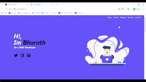 Video Bharath Ragunathan On Linkedin I Created This Portfolio Website Using Reactjs This Is