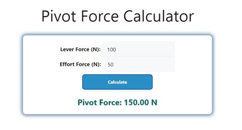 Pivot Force Calculator Savvy Calculator