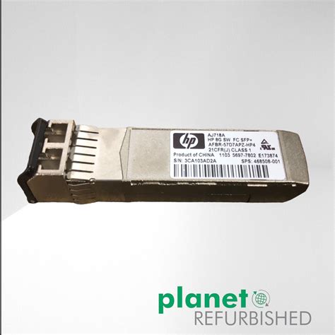 Used Aj718a Hp Hpe 8gb Short Wave Fc Sfp 1 Pack Ubbthreads