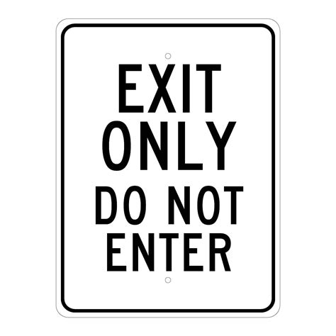 National Marker Reflective Exit Only Do Not Enter Regulatory Traffic Sign 24 X 18 Aluminum