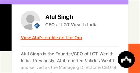 Atul Singh Ceo At Lgt Wealth India The Org