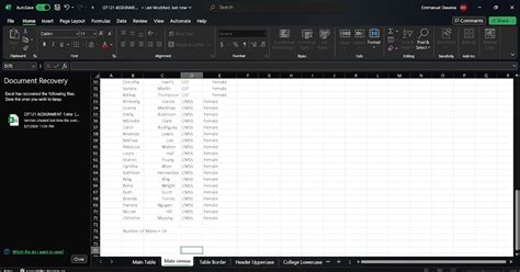 Cit 121 Assignment On Microsoft Excel
