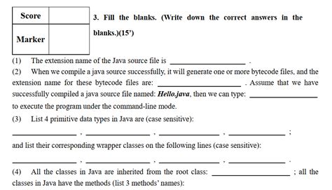 Solved 3 Fill The Blanks Write Down The Correct Answers