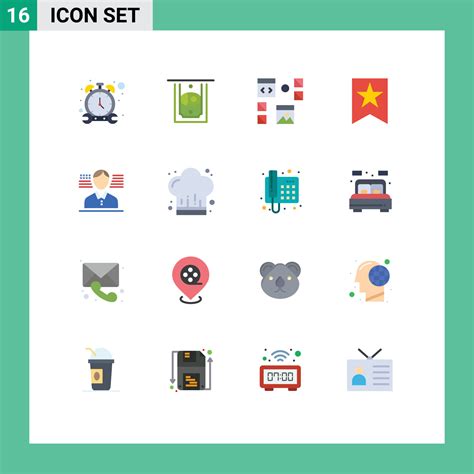 Stock Vector Icon Pack Of Line Signs And Symbols For Flag Man Develop Star Bookmark Editable