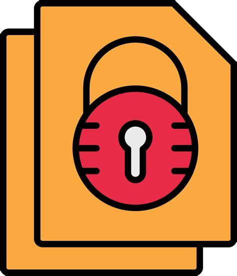 Security File Lock Line Filled Icon 43287460 Vector Art At Vecteezy