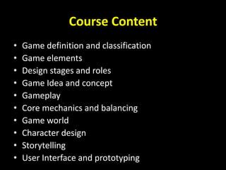 Introduction To Game Design PPTX