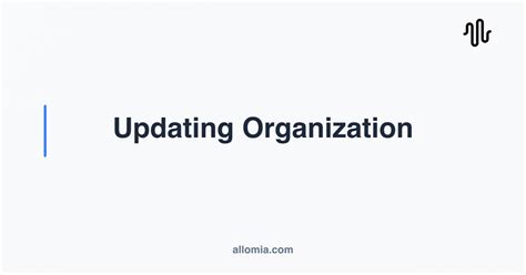 How To Update Organization Information Help Center Allomia
