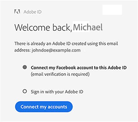 Sign In To Your Adobe ID Account With Your Facebook Or Google Account