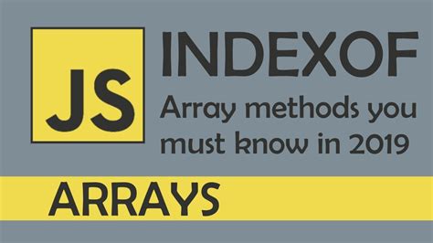IndexOf In JS Array Methods You Must Know In 2019 YouTube