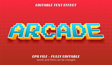 Premium Vector Arcade Pixel Editable Text Style Effect