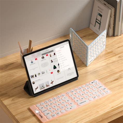 Miffy Mpc002 Bluetooth Floded Keyboard Light Pink