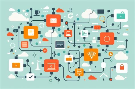 Premium Photo Infographic Connecting Devices To Cloud Storage For Home Computing And Online