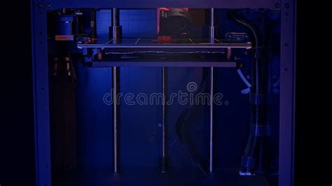 Modern 3d Printer Computer Machine Making Figure 3d Engineering Technology And Time Lapse