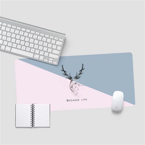 鼠标垫超大号可爱女加厚锁边广告定制定做电脑家用办公快捷键大全二次元卡通动漫禁欲系简约女生日系书桌垫子 虎窝淘